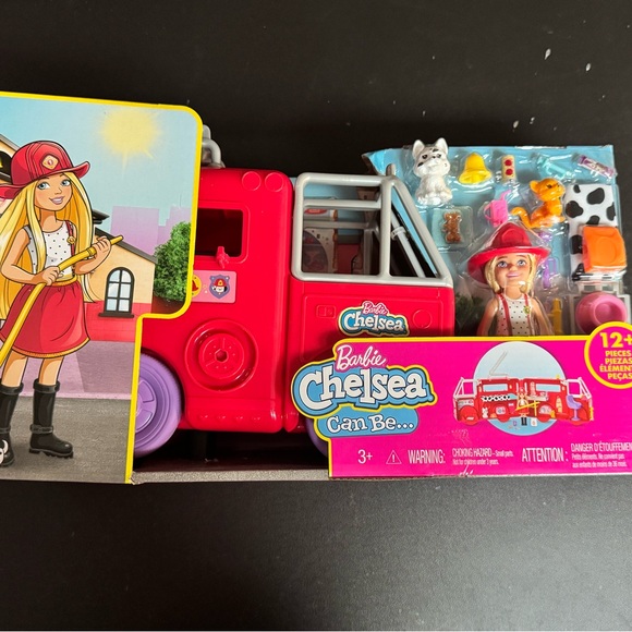 Barbie | Toys | Barbie Chelsea Fire Truck Playset Red And Pink | Poshmark